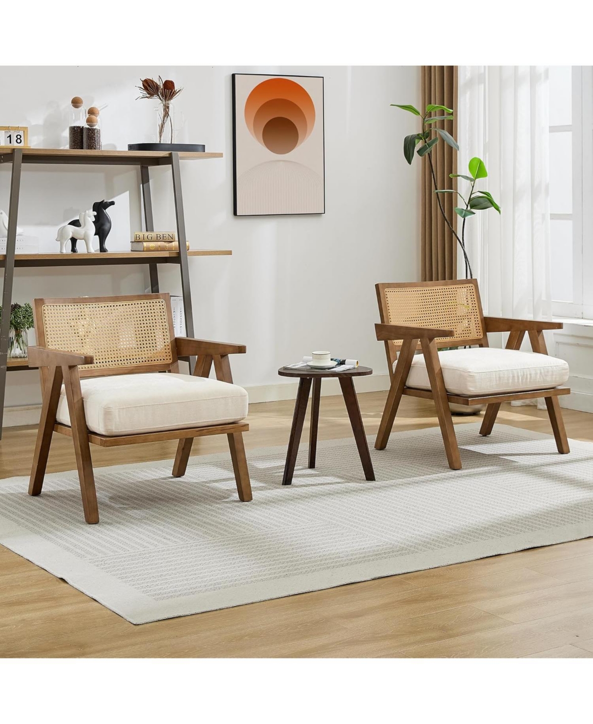 Click here for gaomon Mid Century Accent Chairs Set of 2  Rattan... prices