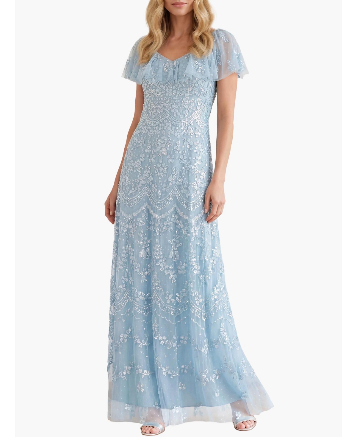 Click here for Needle & Thread Womens Freya V-Neck Gown - Aqua prices