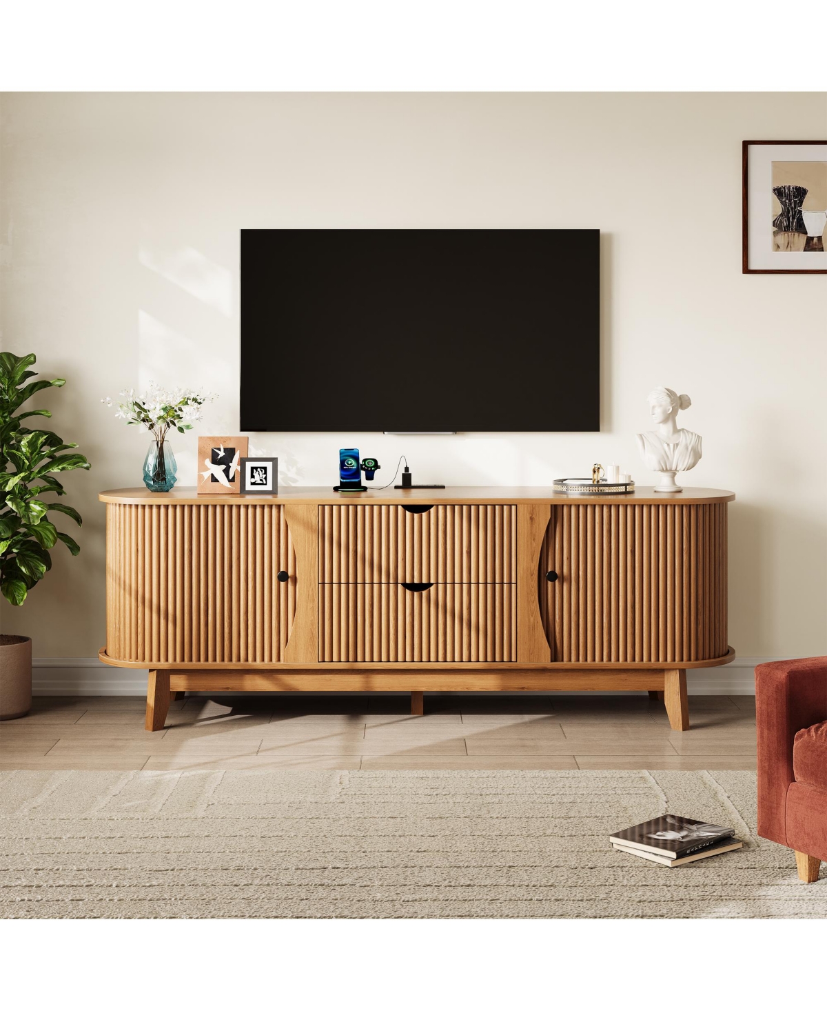 Click here for gaomon Tv Stands for Living Room with Power Output... prices