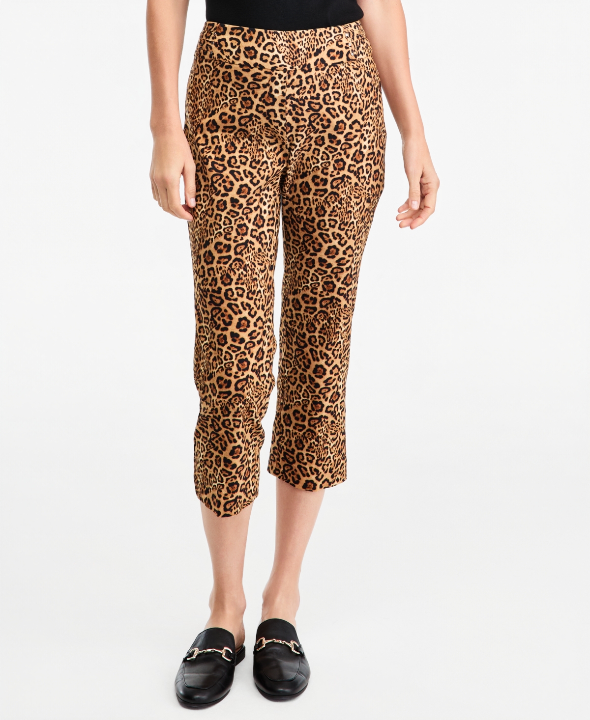 Click here for Jm Collection Womens Leopard Rivet High-Waisted Pu... prices