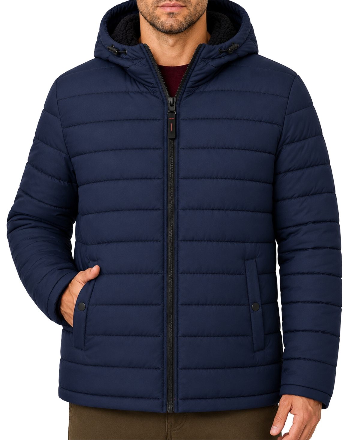 Click here for Hawke & Co. Mens Stretch Hooded Sherpa Lined Jacke... prices