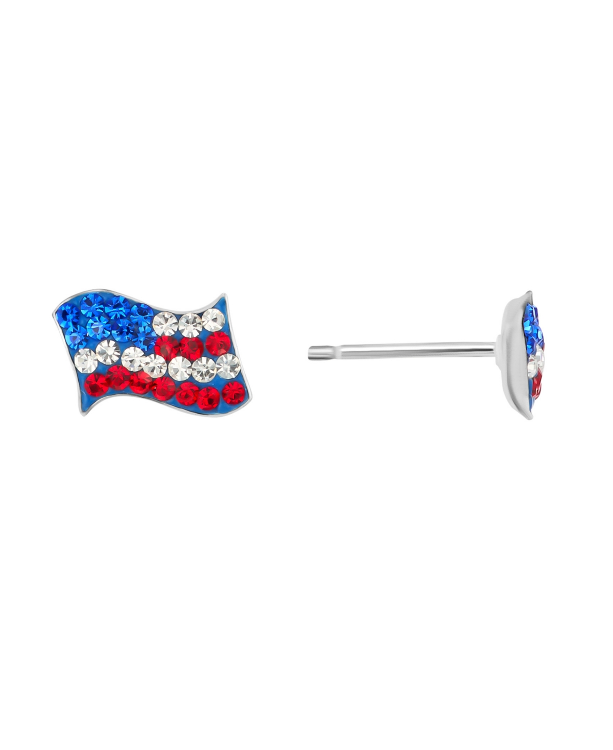 Click here for Macys Crystal Pave American Flag Stud Earrings - S... prices