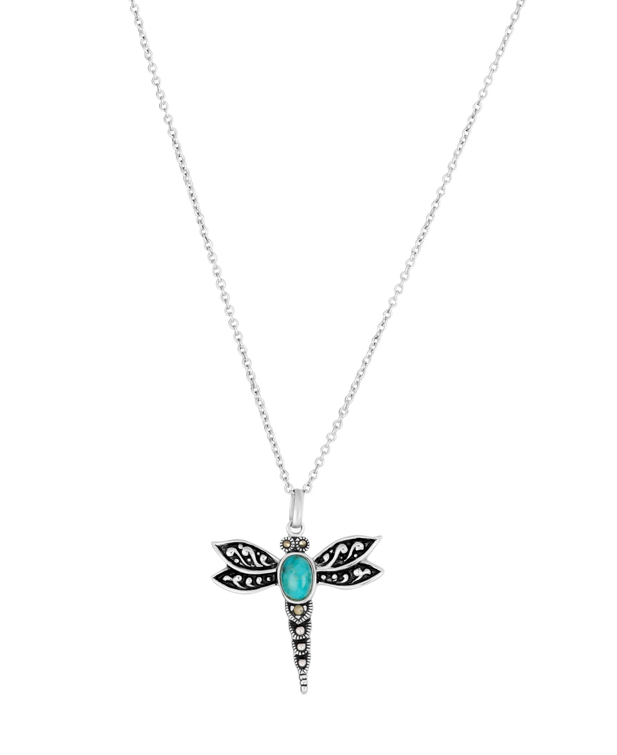 Click here for Macys Enhanced Turquoise Oxidized Dragonfly Pendan... prices