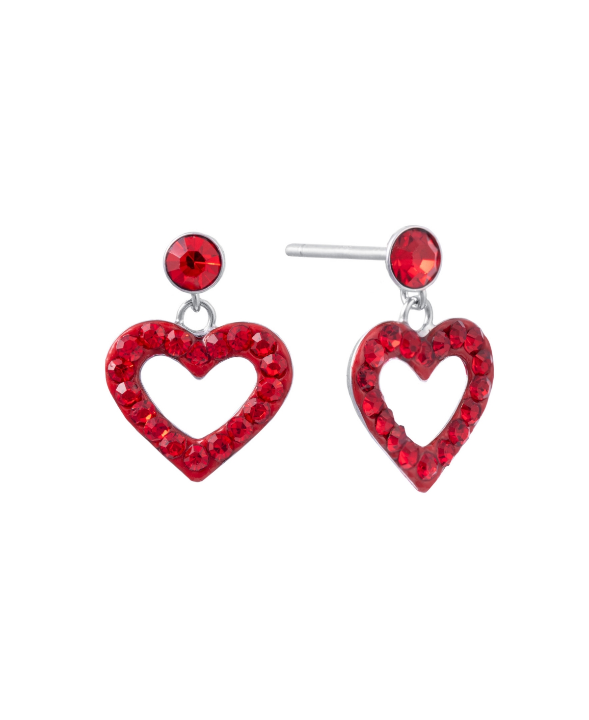 Click here for Macys Crystal Pave Open Heart Dangle Earrings - Re... prices