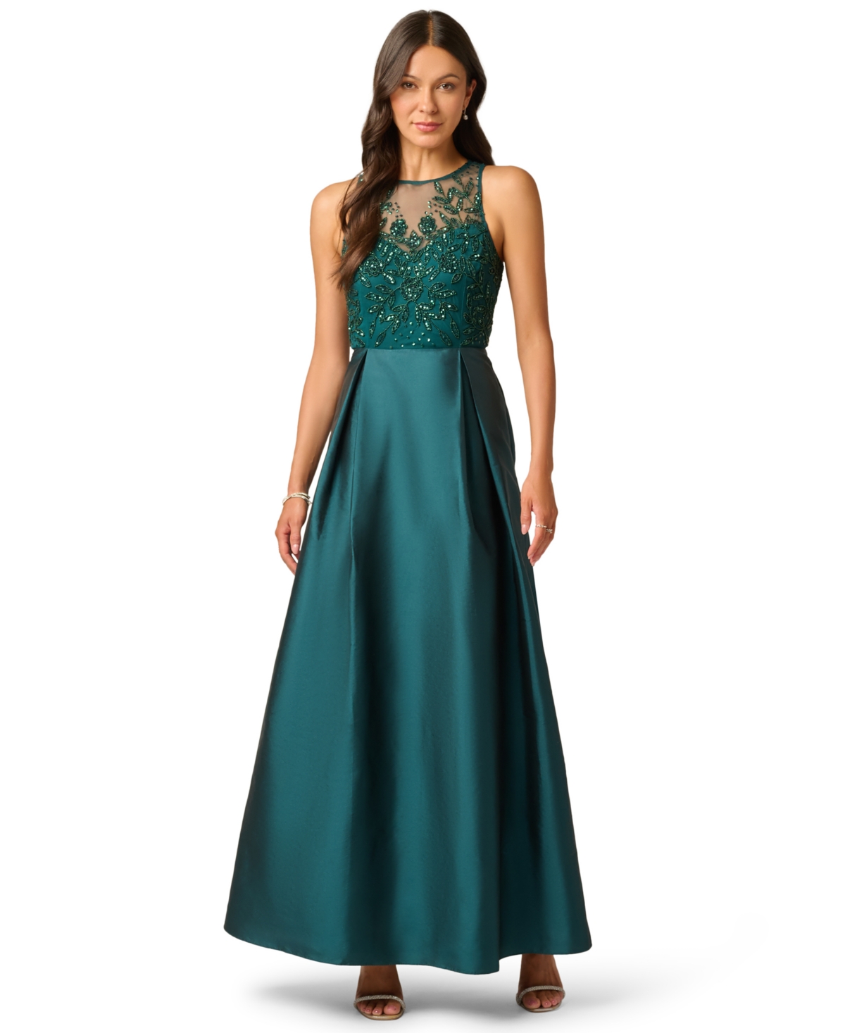 Click here for Adrianna Papell Womens Beaded Taffeta Ball Gown -... prices