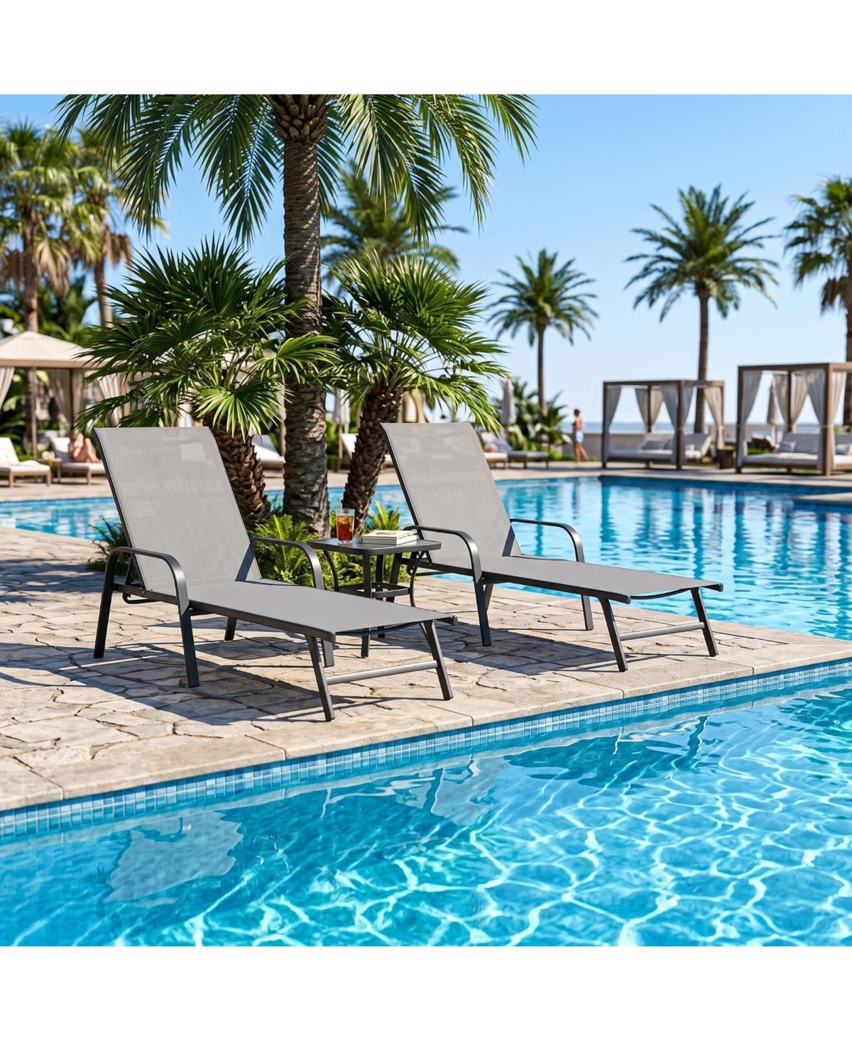 Click here for gaomon Textilene Chaise Lounge Chairs Set of 2 - A... prices
