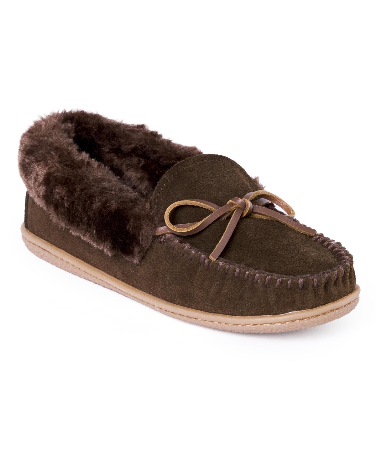 Click here for Minnetonka Womens Camp Collar Moc Slipper - Dark c... prices