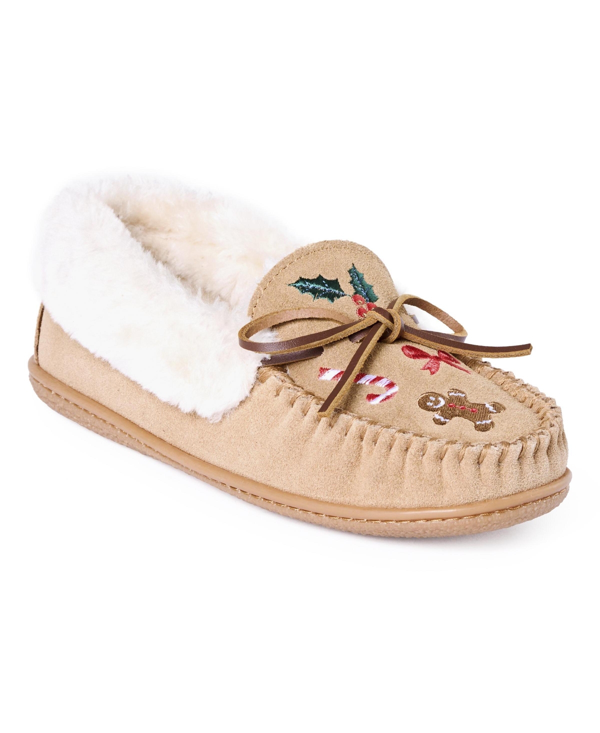 Click here for Minnetonka Womens Camp Collar Moc Slipper - Beige prices