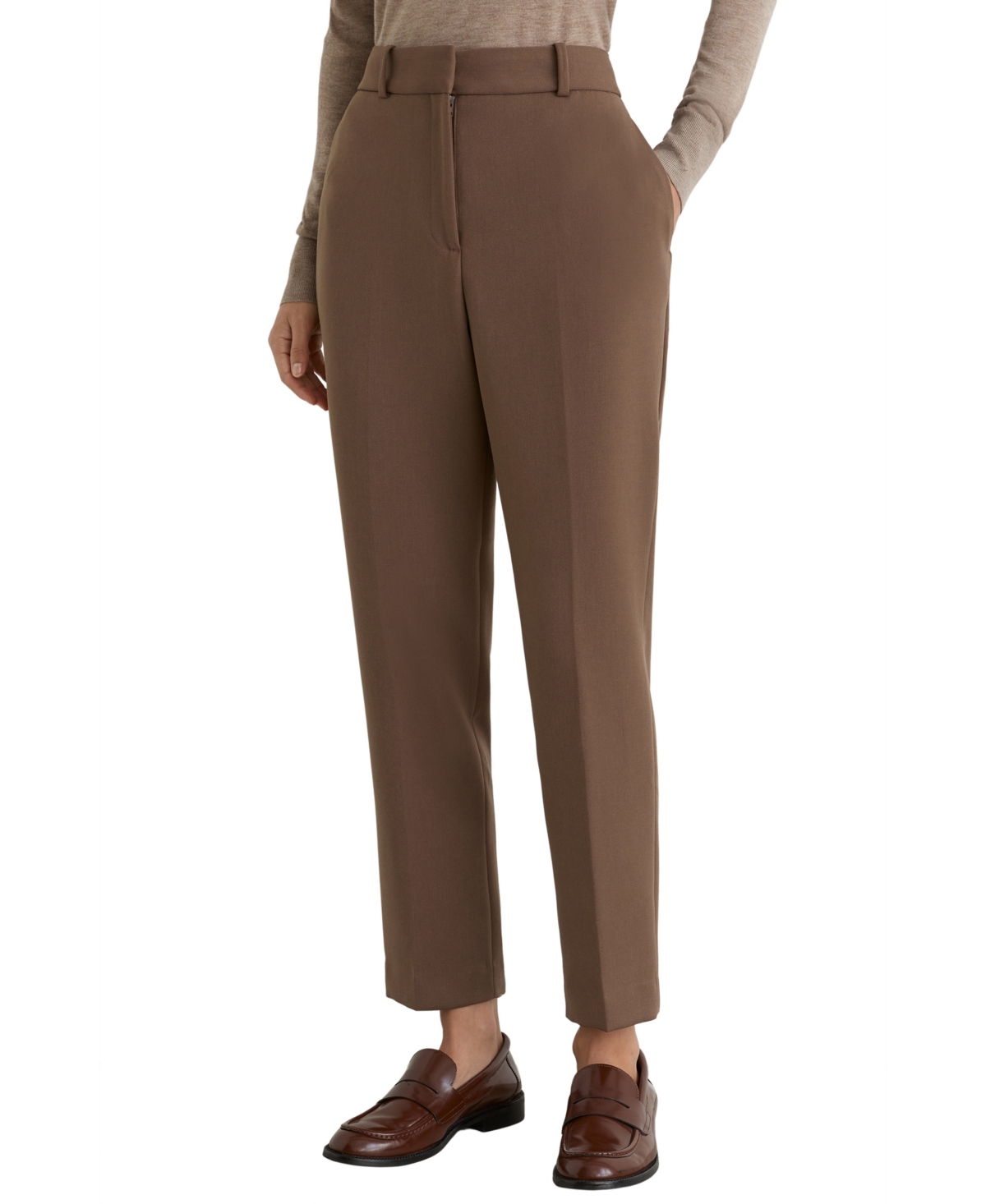 Click here for Reiss Womens Gabi Slim-Fit Mid-Rise Suit Trousers... prices
