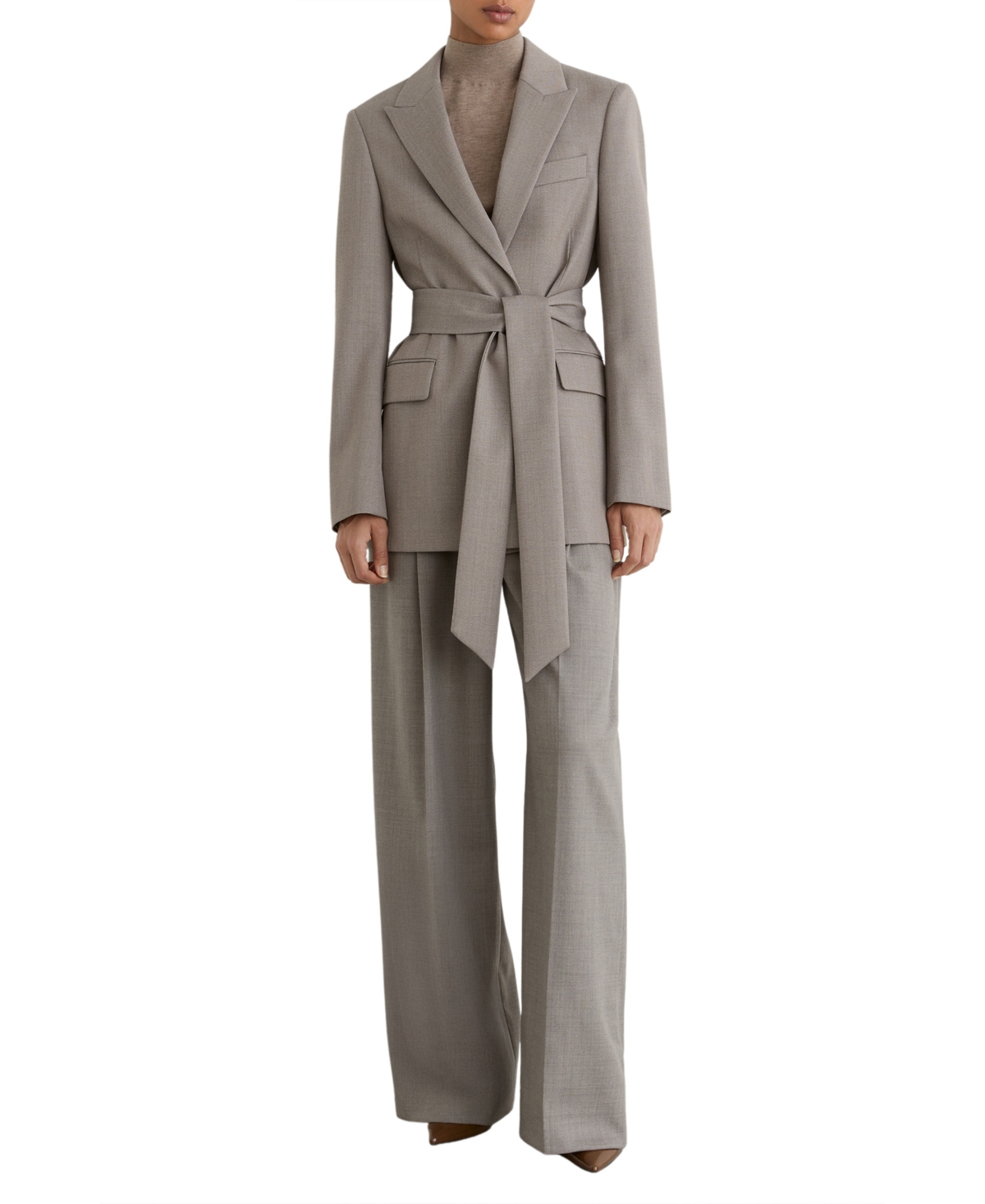 Click here for Reiss Womens Briony Wool-Blend Single-Breasted Bel... prices