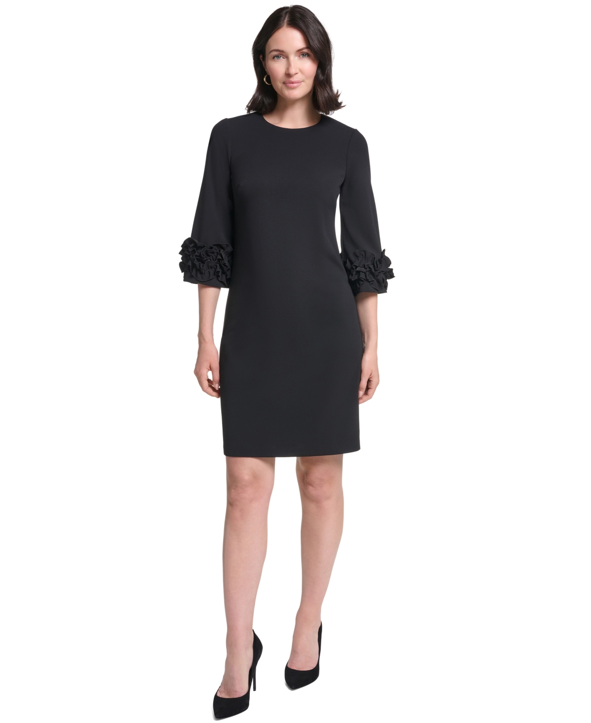 Click here for Jessica Howard Petite Ruffle-Sleeve Jewel Neck Dre... prices