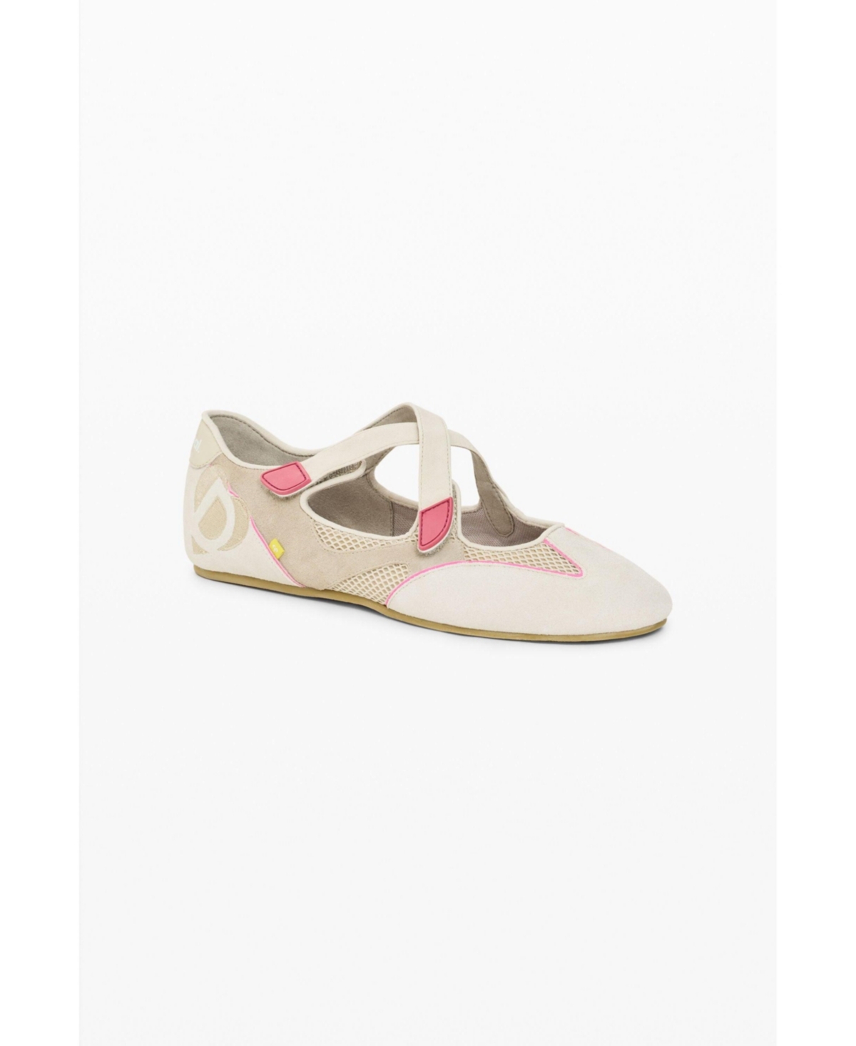 Click here for Desigual Womens Ballerina mesh logo - White prices