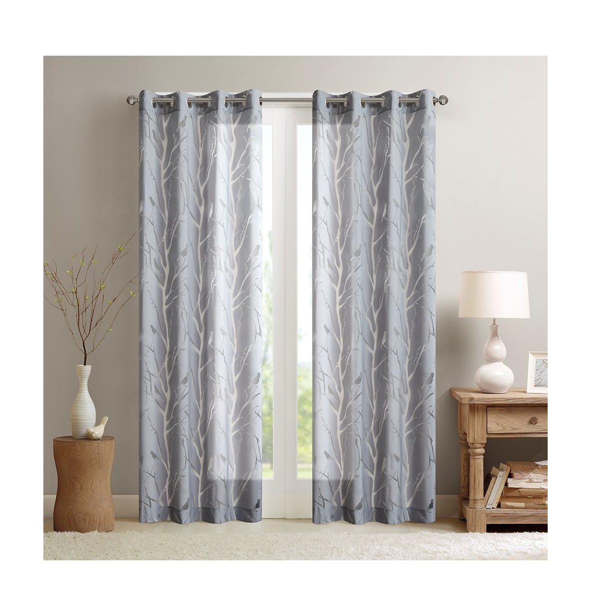 Click here for Avobird Grommet Top Sheer Bird on Branches Burnout... prices
