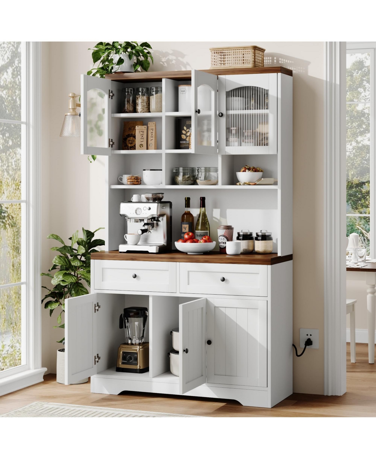 Click here for homfan 71 Tall Pantry Cabinet with Charging Statio... prices