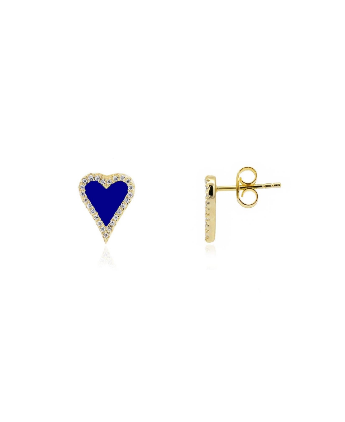 Click here for The Lovery Mini Lapis Cz Halo Heart Stud Earrings... prices