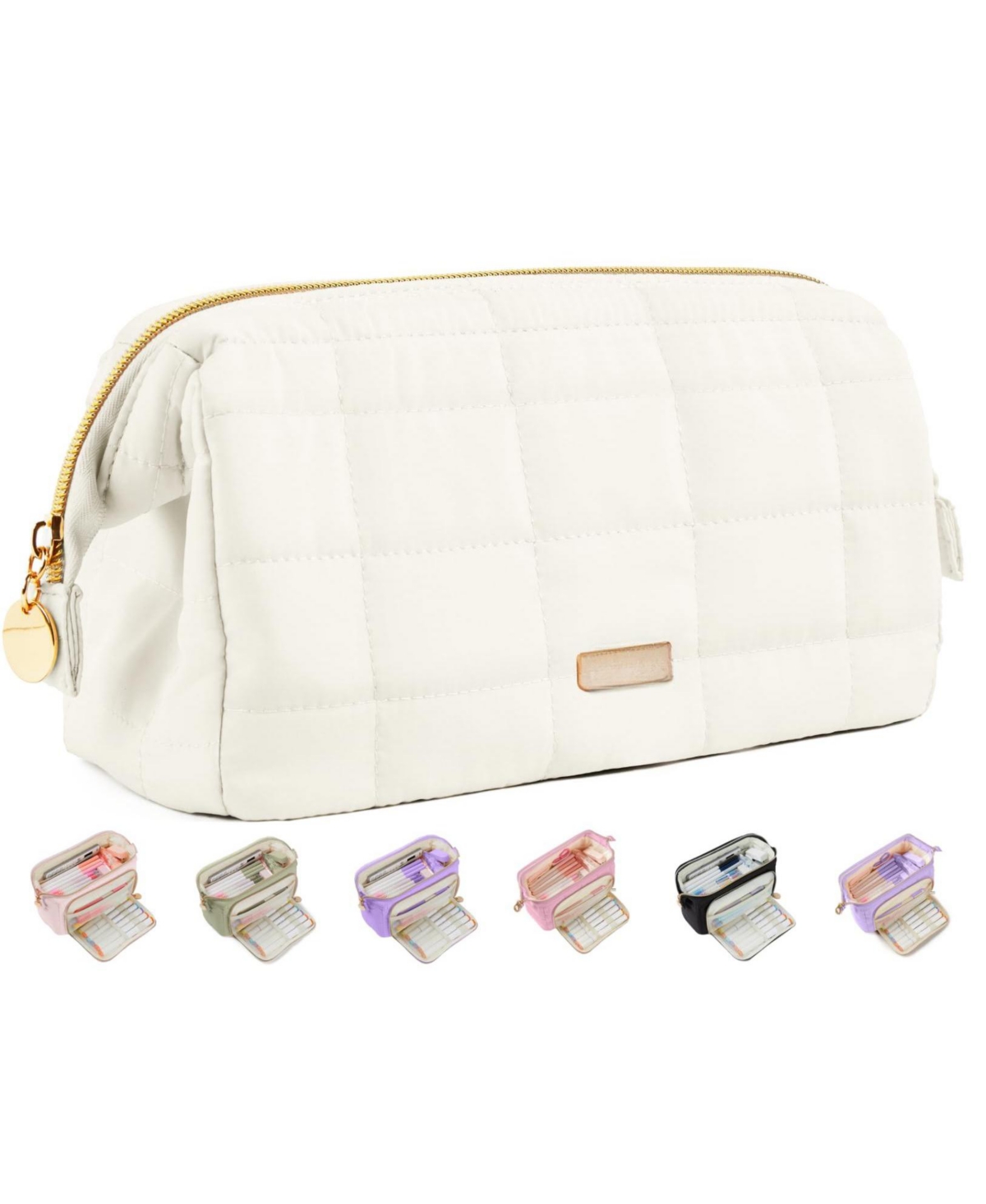 Click here for Danrong Large Pencil Case Soft Quilted Bag Wide Op... prices
