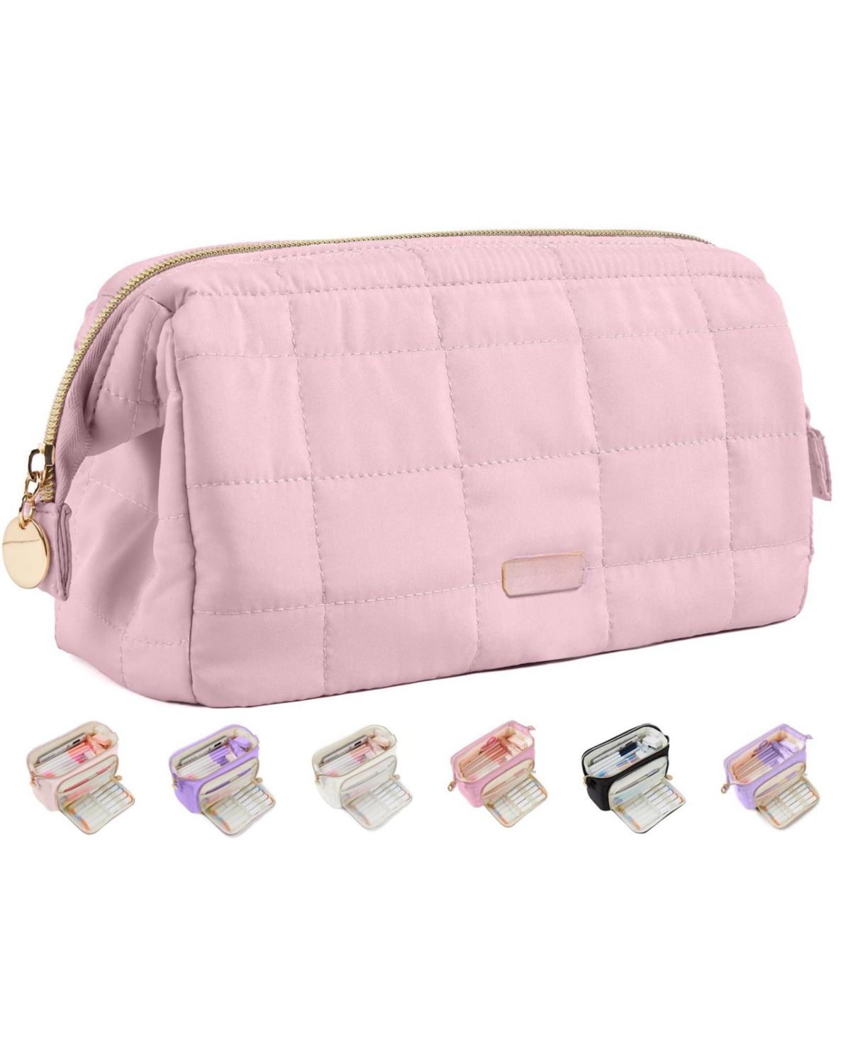 Click here for Danrong Large Pencil Case Soft Quilted Bag Wide Op... prices