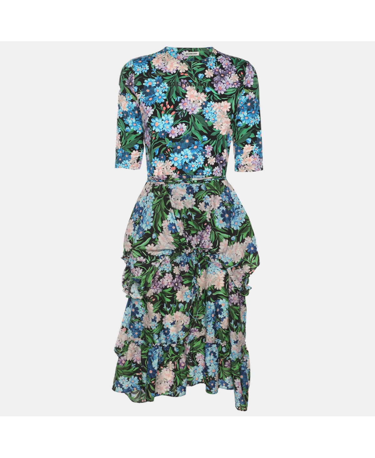 Click here for Pre-Owned Balenciaga Womens Floral Print Ruffled D... prices
