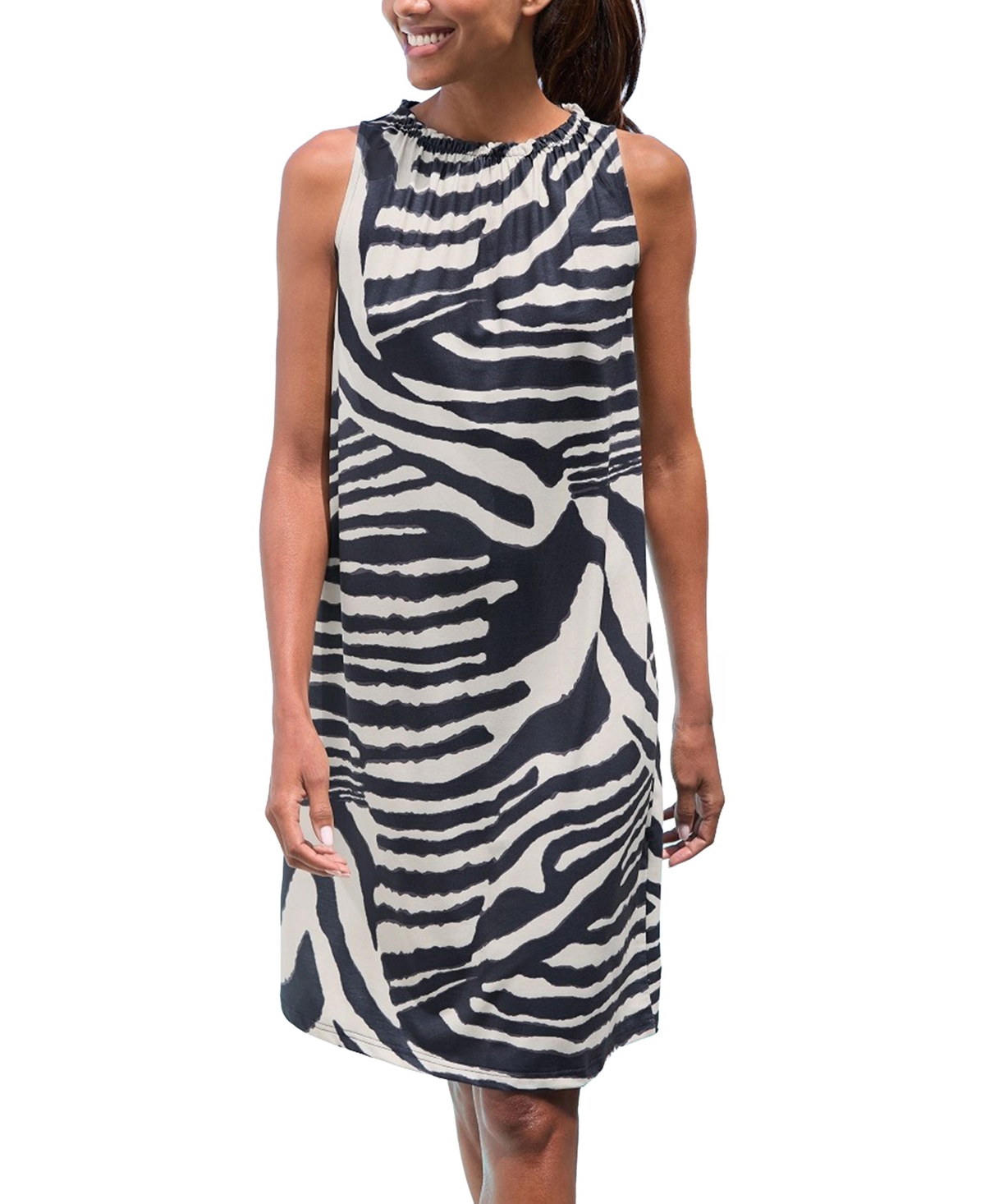 Click here for Lascana Womens High Neck Swing Dress - Ivory navy prices