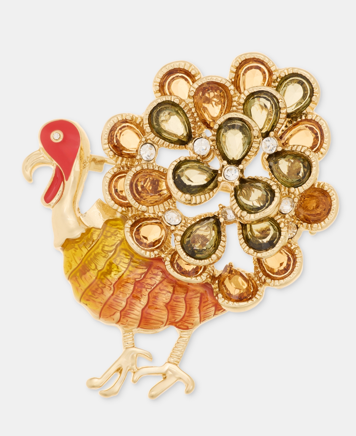 Click here for Anne Klein Pave & Stone Turkey Pin - Multi prices