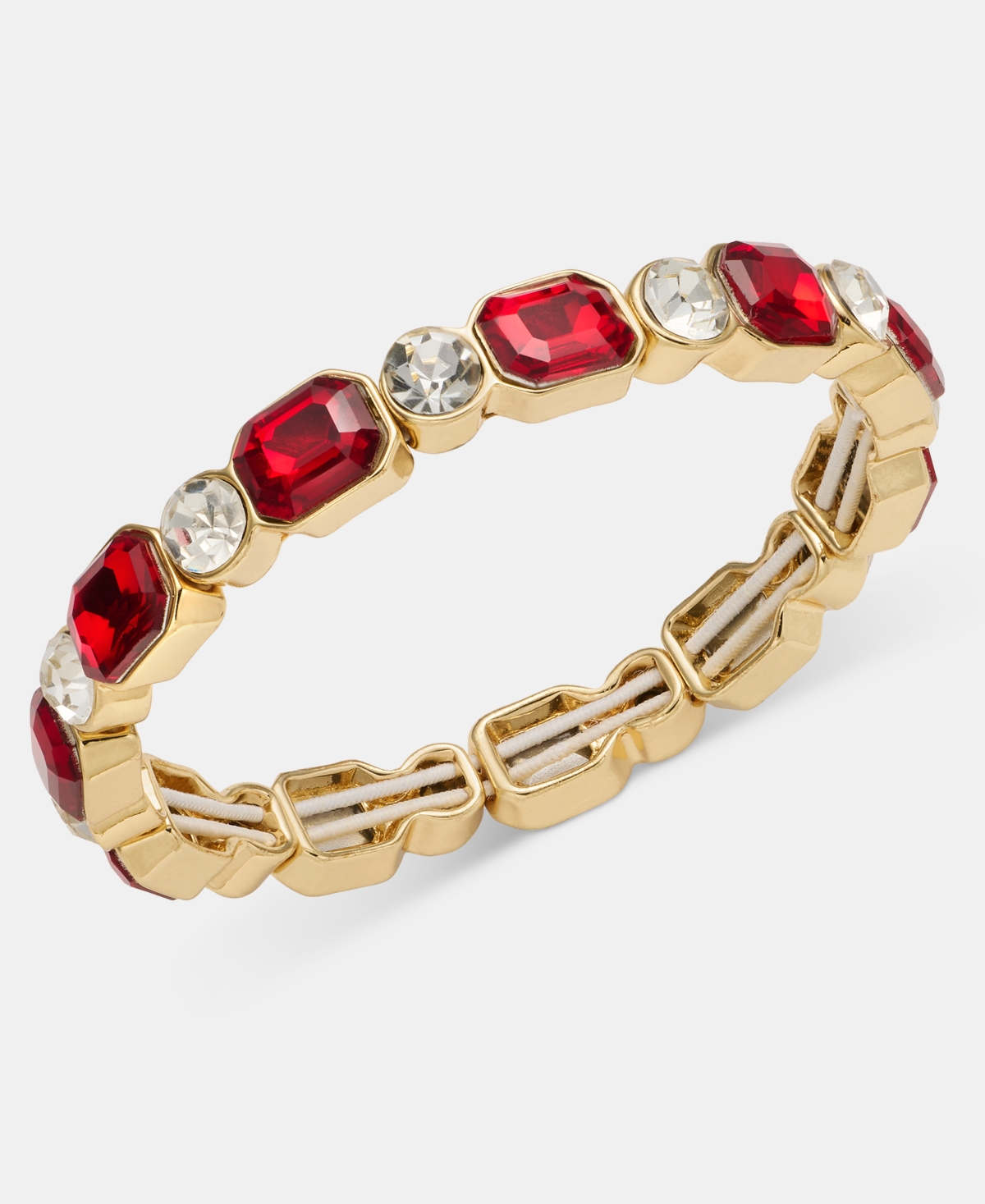Click here for Anne Klein Crystal Stretch Bracelet - Burgundy prices