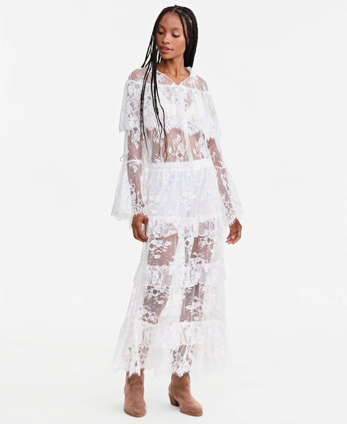 Click here for And Now This Womens Lace Tiered Maxi Skirt  Macys... prices
