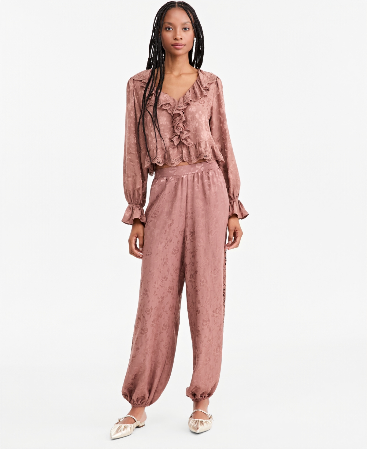 Click here for And Now This Petite Pull-On Balloon Satin Jacquard... prices