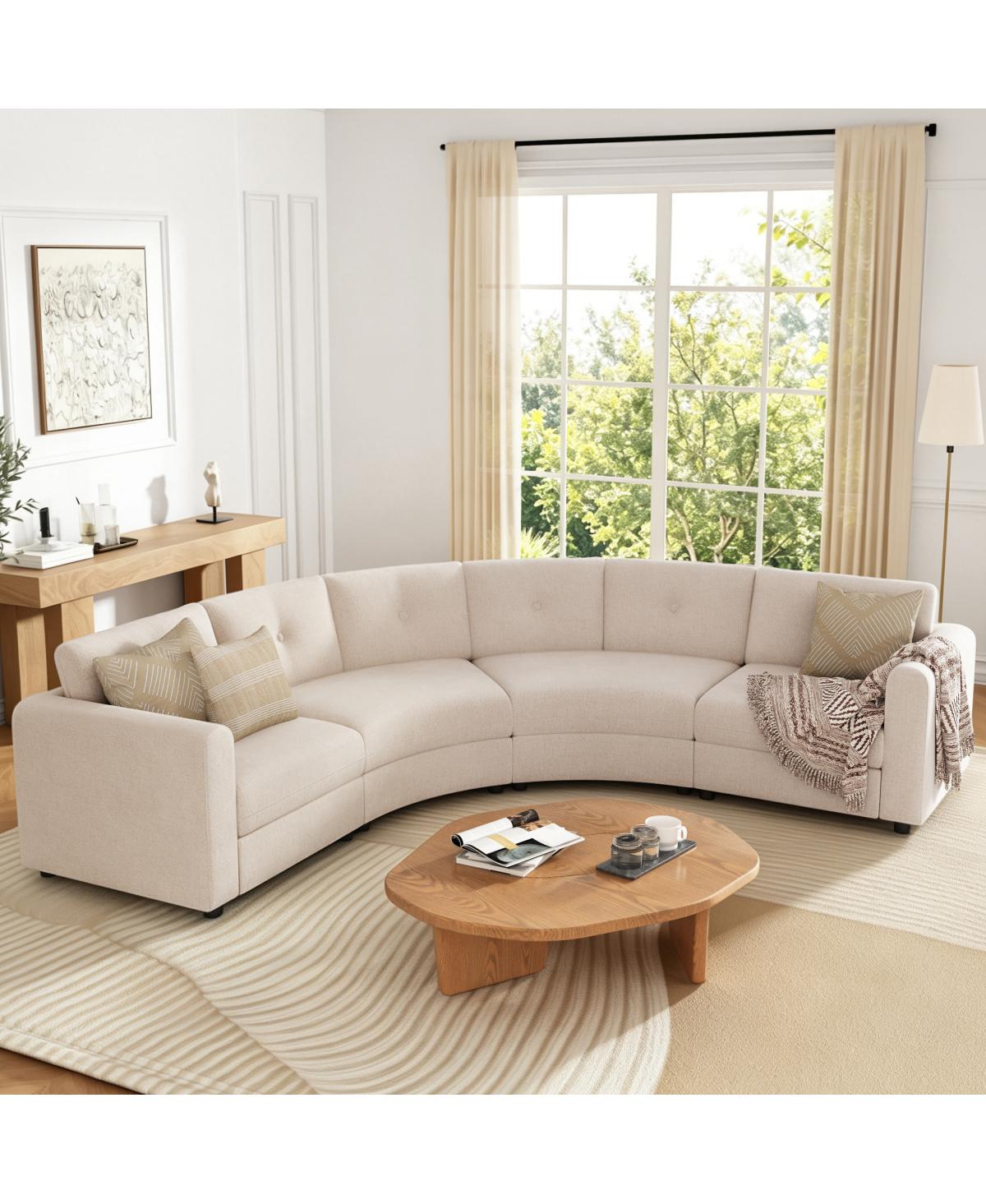 Click here for Streamdale Furniture 4-Piece Upholstered Curved Mo... prices