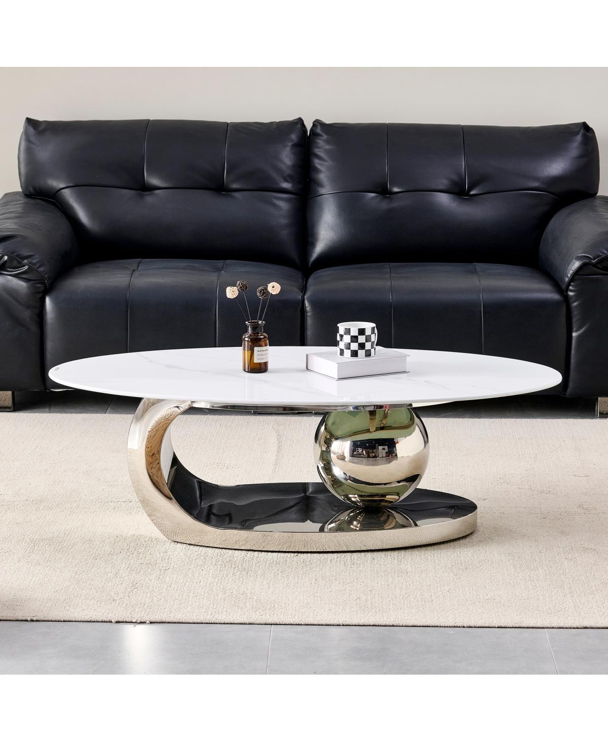 Click here for Streamdale Furniture 51.2 Oval Faux Marble Coffee... prices