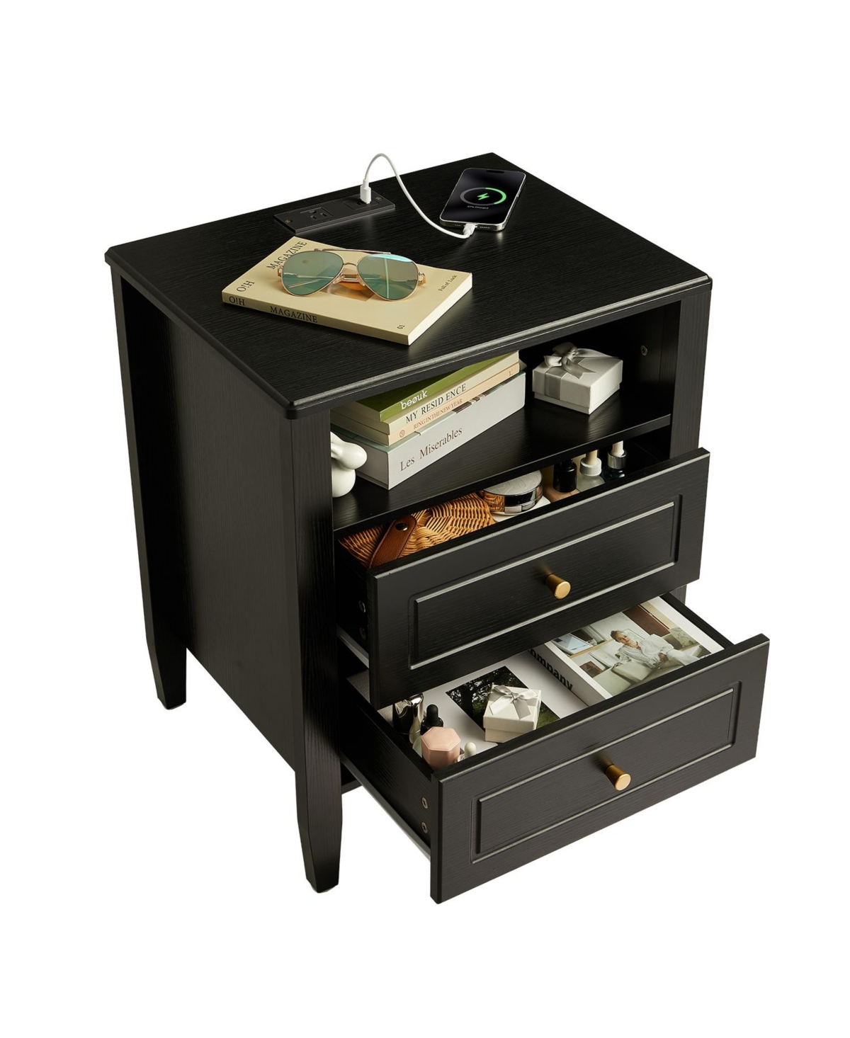Click here for gaomon Nightstand with Charging Station  Modern Be... prices
