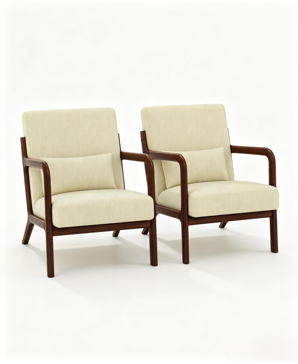 Click here for homfan Set of 2 Corduroy Accent Chairs with Lumbar... prices