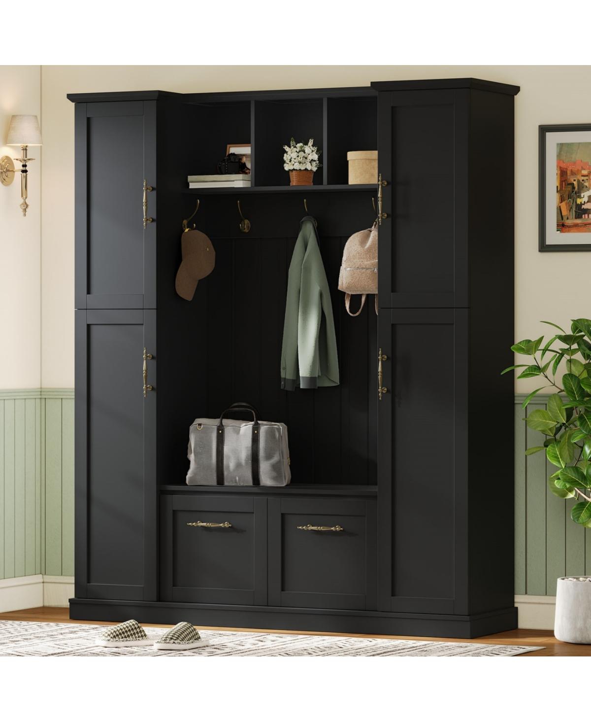 Click here for Streamdale Furniture Farmhouse Hall Tree with 4 Si... prices