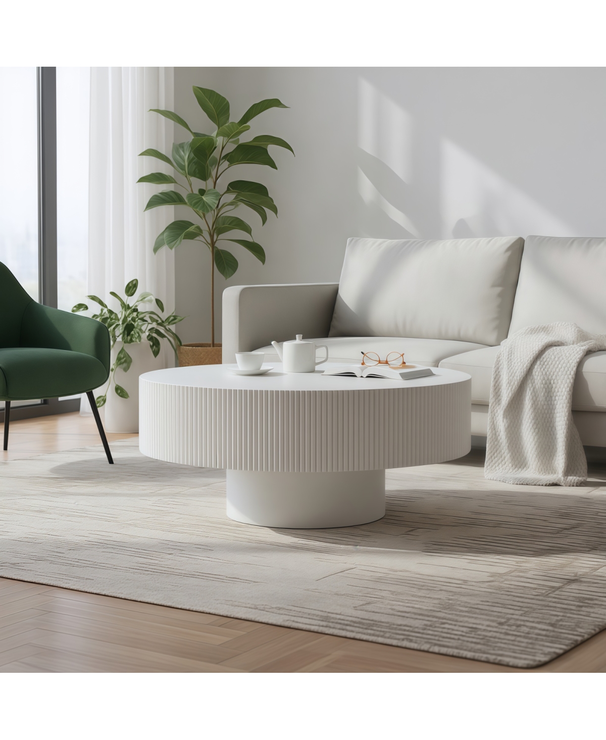 Click here for Streamdale Furniture Fluted Round Pedestal Coffee... prices