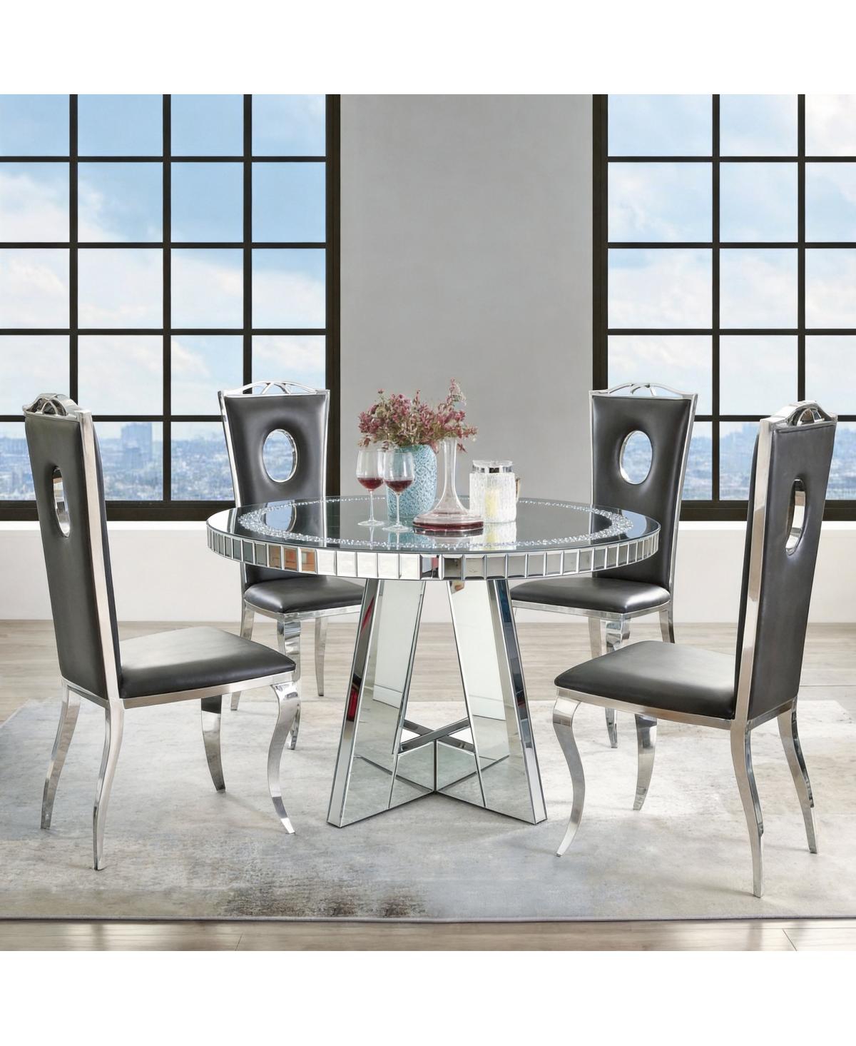 Click here for Streamdale Furniture Diamond Crush Round Mirrored... prices