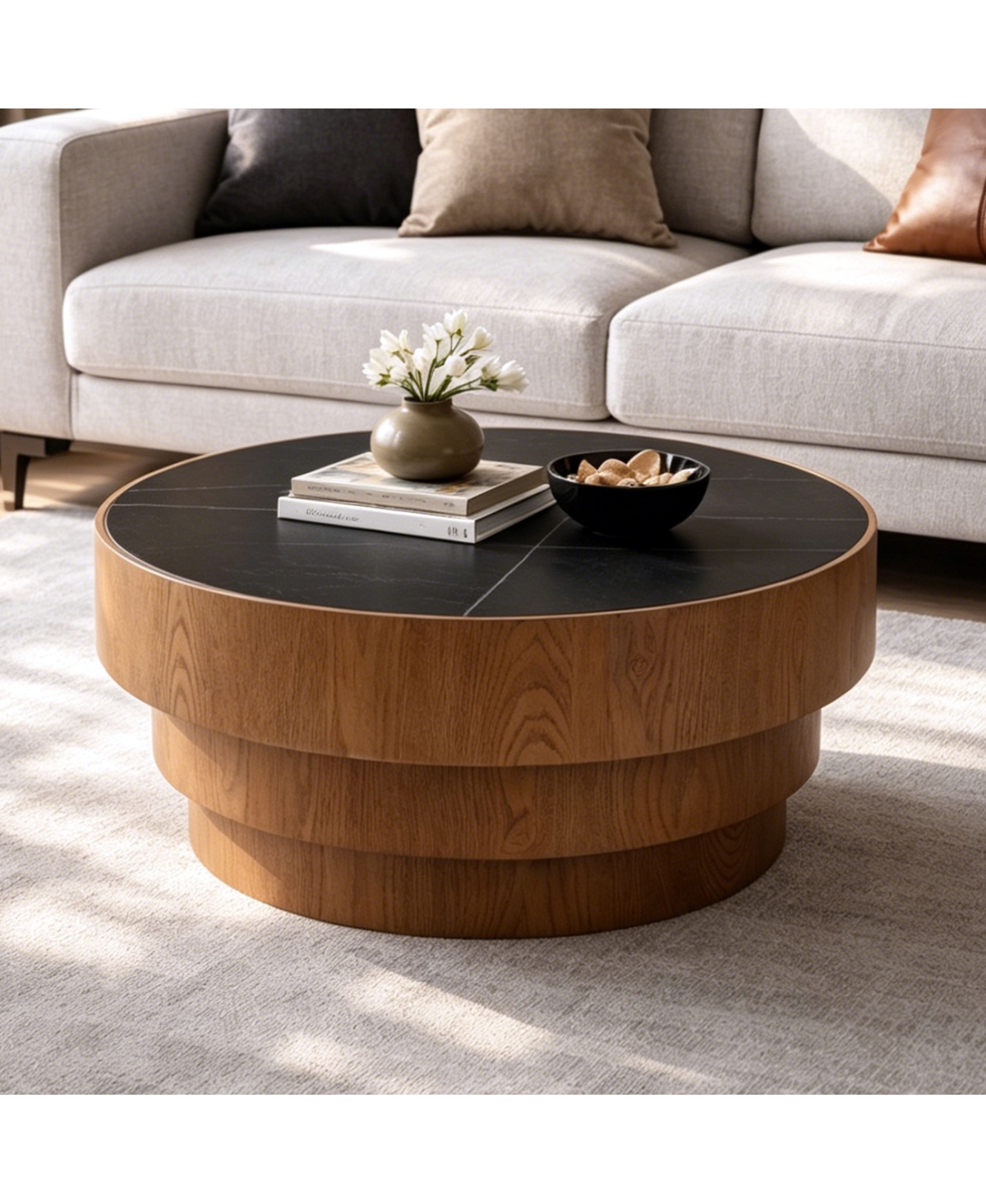 Click here for Streamdale Furniture 31.5 Round Sintered Stone Cof... prices