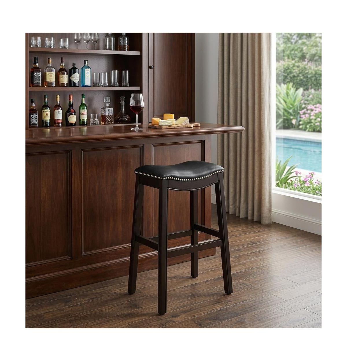 Click here for HomeRoots 31 Solid Wood Backless Bar Height Bar Ch... prices