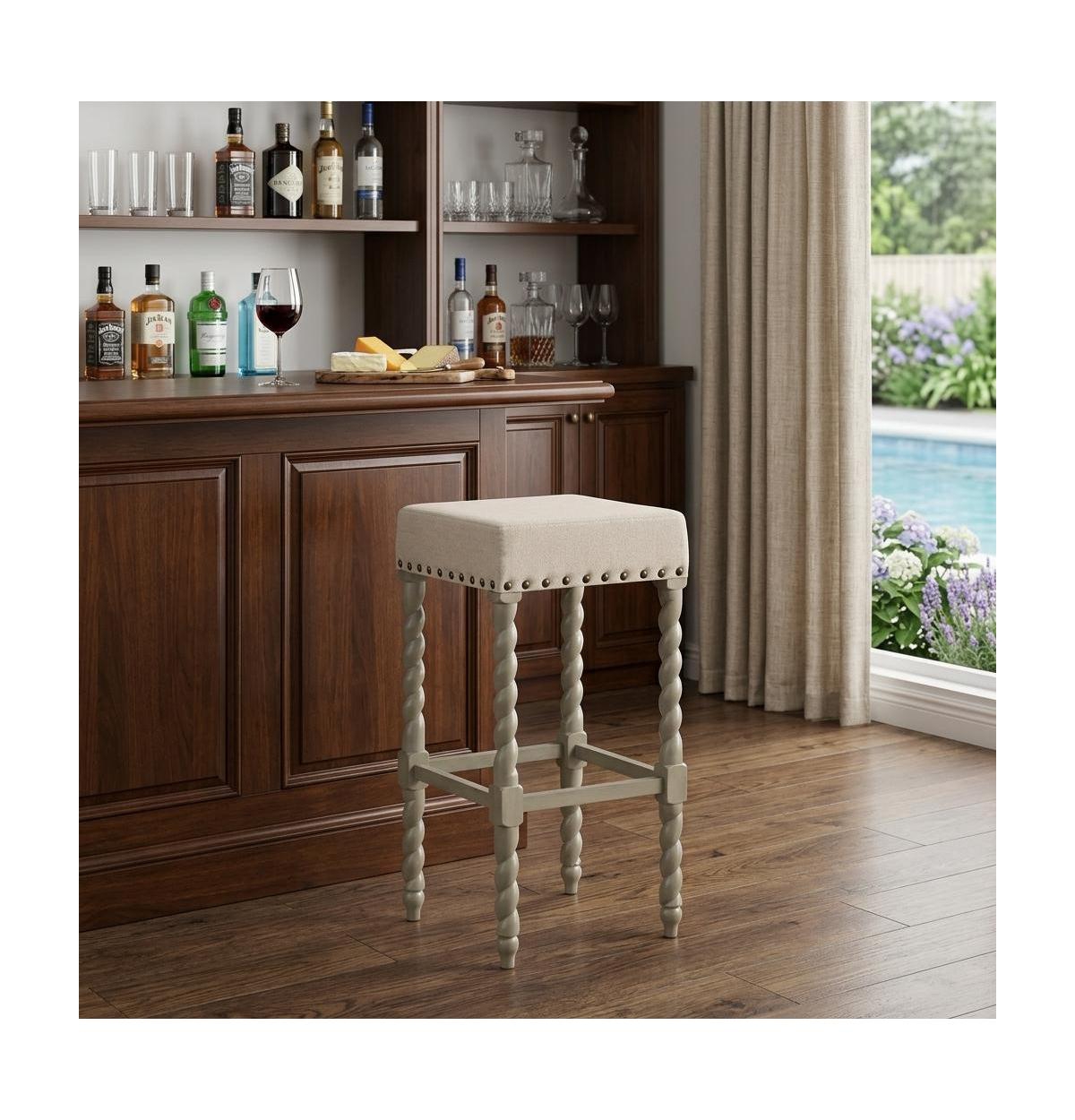 Click here for HomeRoots 30 Solid Wood Backless Bar Height Bar Ch... prices