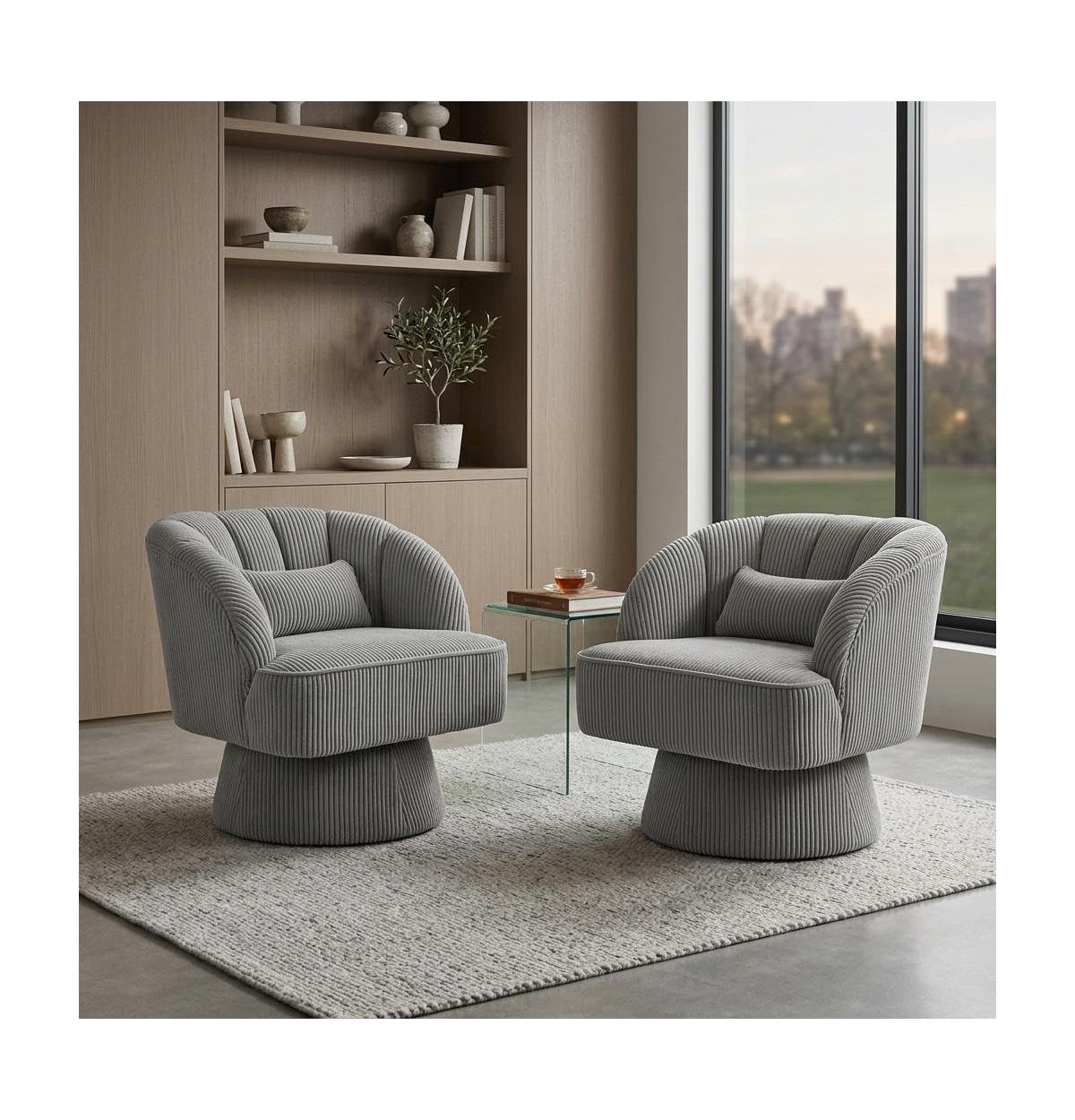 Click here for homfan 360degree(s) Swivel Barrel Chair Set of 2... prices