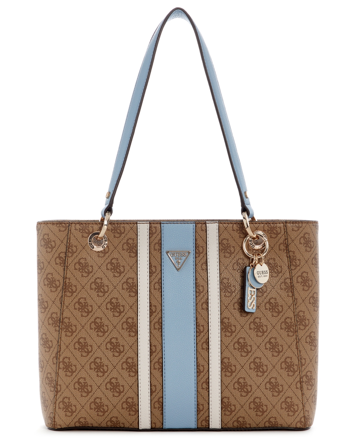 Click here for Guess Noelle Large Tote Handbag - Latte Logo/Light... prices