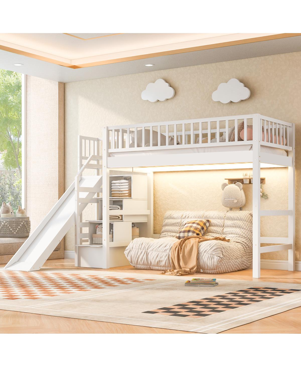Click here for Streamdale Furniture Twin Size Loft Bed with Stora... prices