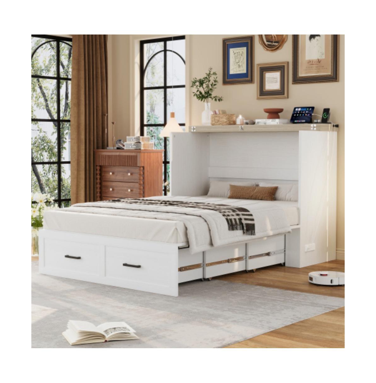 Click here for Lucky One Full Size Farmhouse Murphy Cabinet Bed w... prices