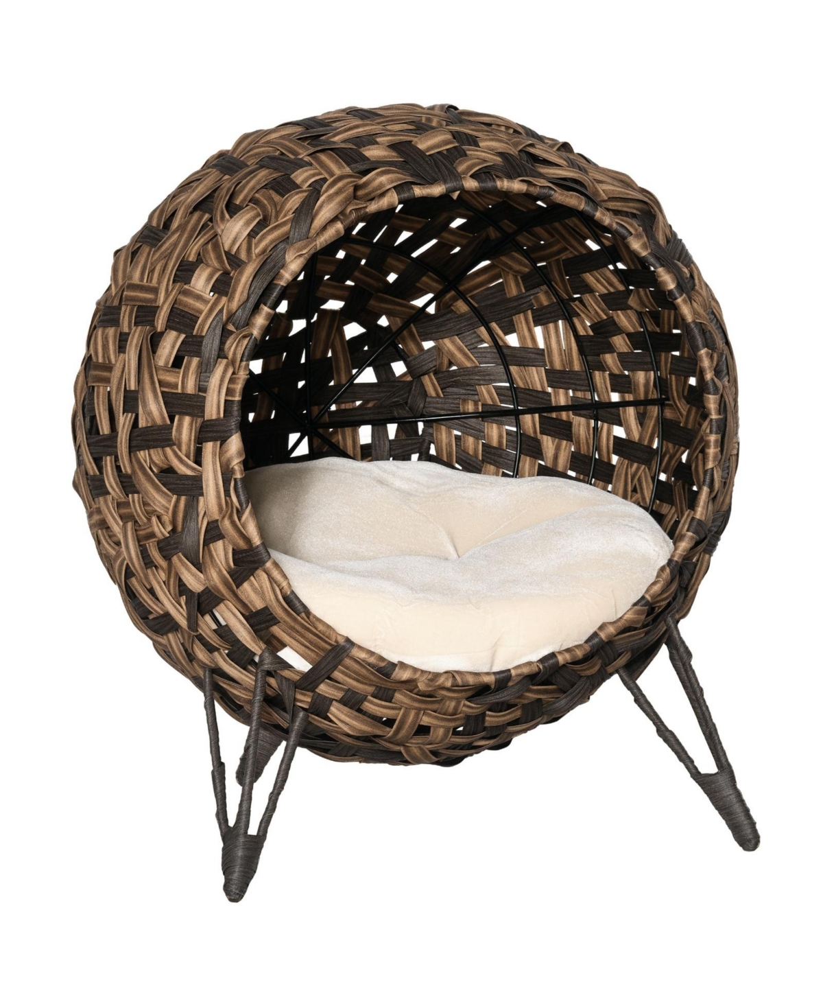 Click here for Ruie 20.5 in Elevated Hand-Woven Wicker Cat Bed Ho... prices