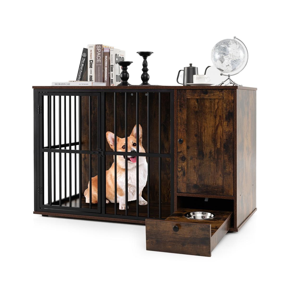 Click here for Ruie Dog Crate Furniture End Table with Hidden Pul... prices