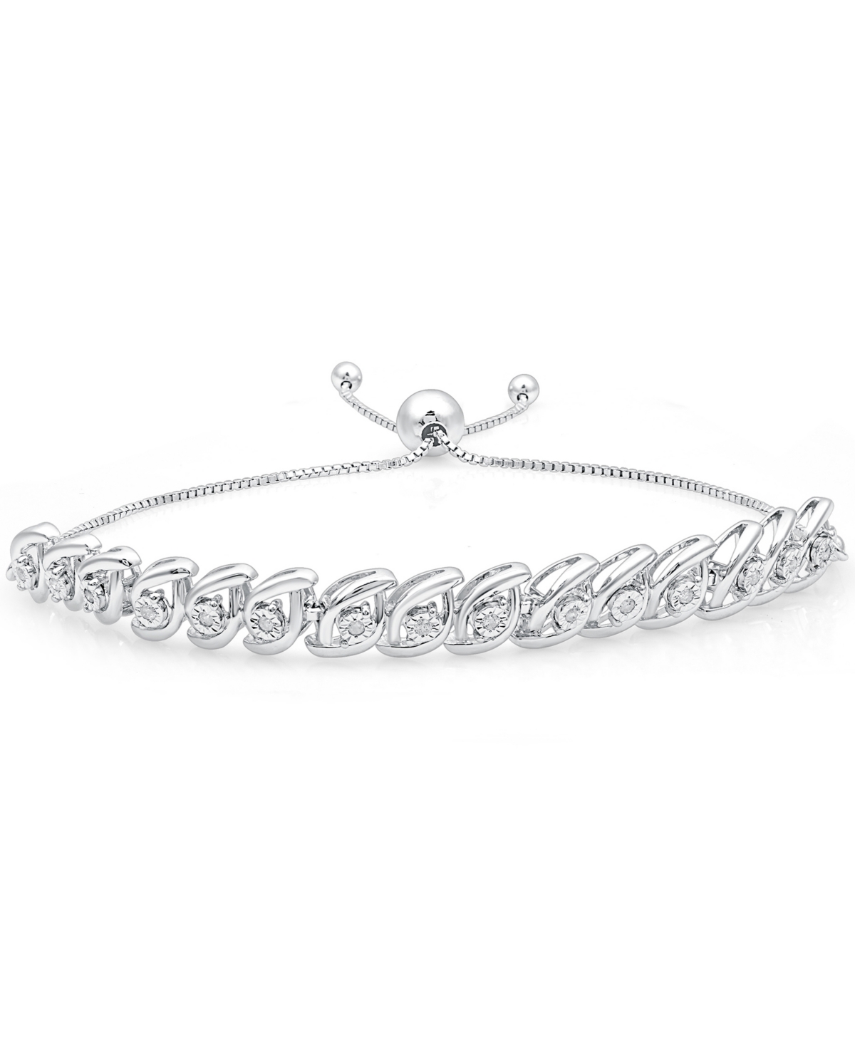 Click here for Diamond Wave Bolo Bracelet (1/6 ct. t.w.) in Sterl... prices