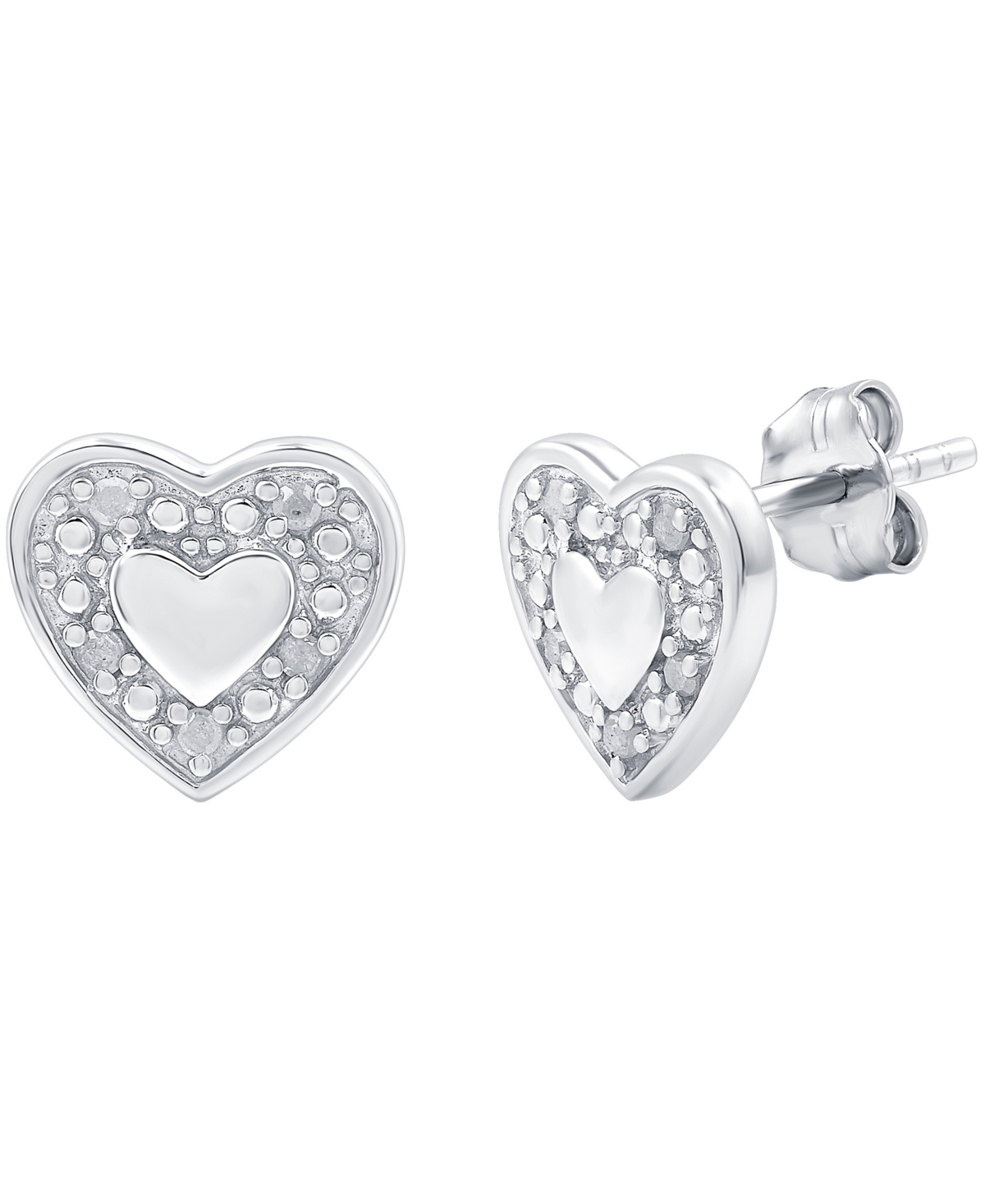 Click here for Diamond Heart Stud Earrings (1/10 ct. t.w.) in Ste... prices