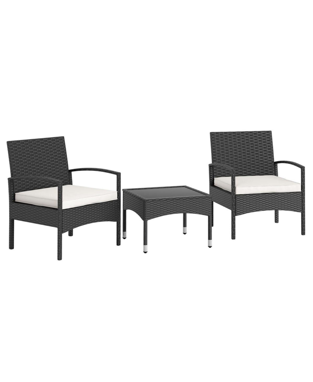 Click here for Sugift 3-Piece Patio Furniture Set Rattan Bistro C... prices