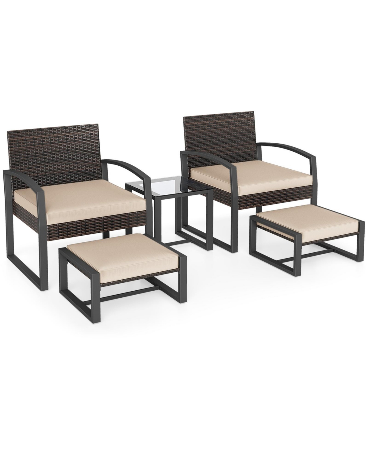Click here for Sugift 5-Piece Patio Conversation Set with 2 Armch... prices