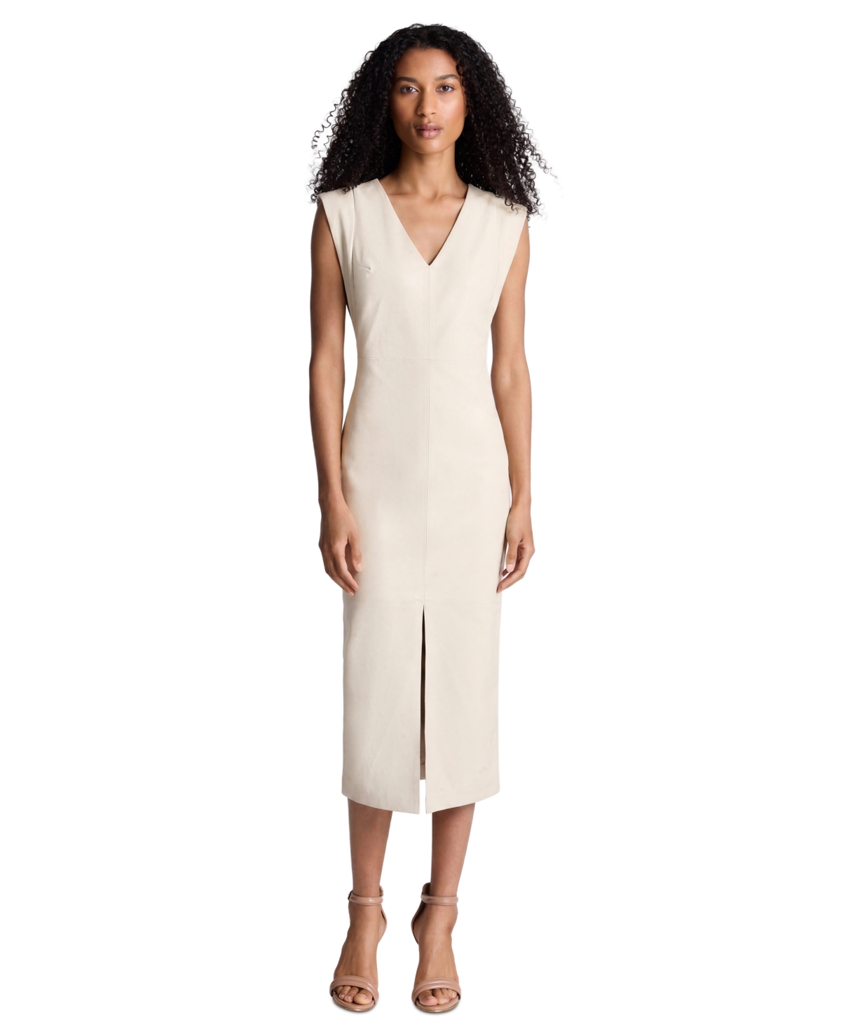 Click here for Kenneth Cole Womens V-Neck Midi Dress - Oyster prices