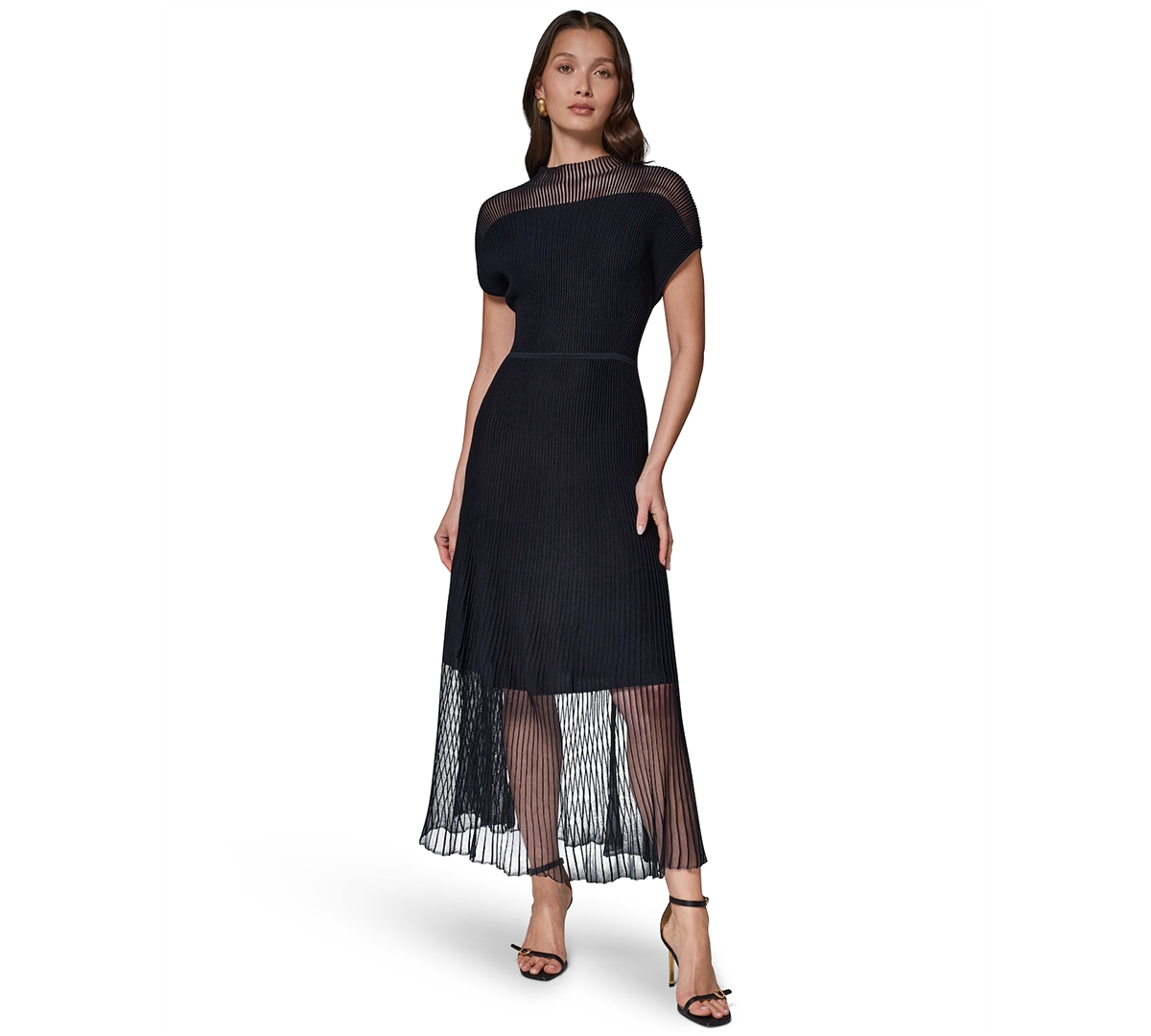 Click here for Donna Karan New York Womens Mock Neck Midi Dress -... prices