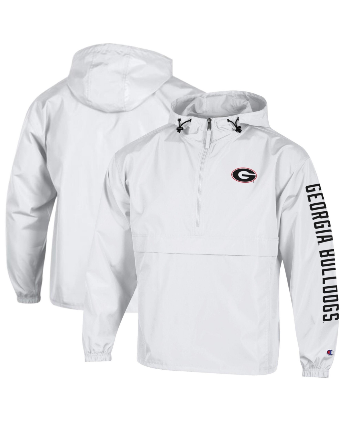 Click here for Champion Mens White Georgia Bulldogs Cloud Packabl... prices